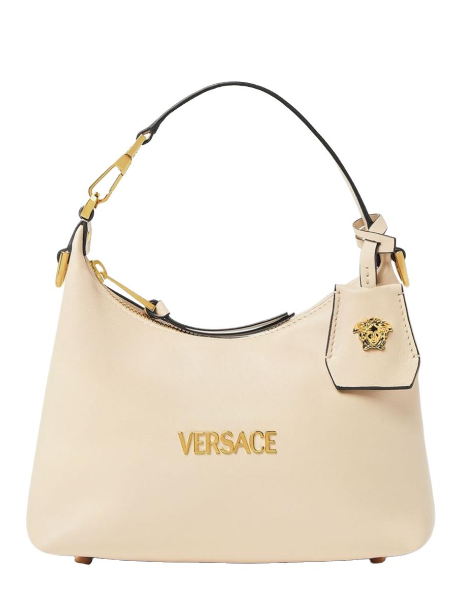 VERSACE Versace Logo Plaque Zipped Shoulder Bag